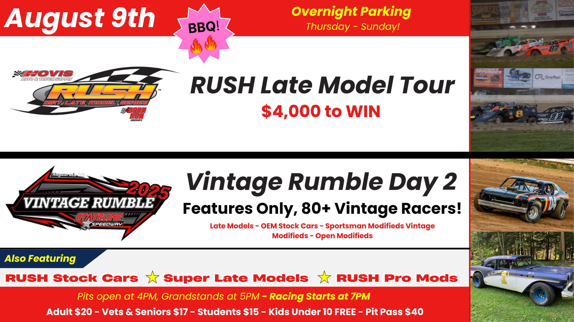 Stateline Speedway - Busti, NY - Schedule