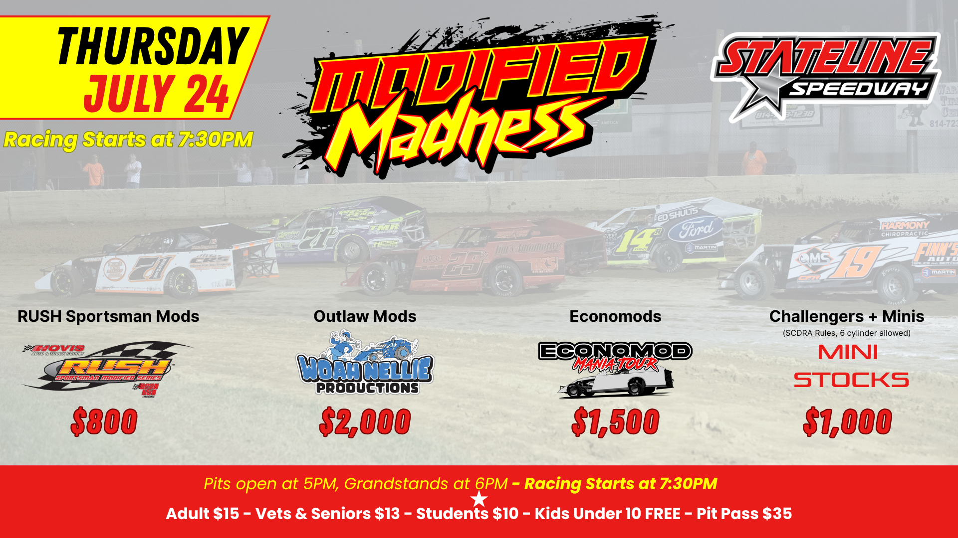 Stateline Speedway - Busti, NY - Schedule